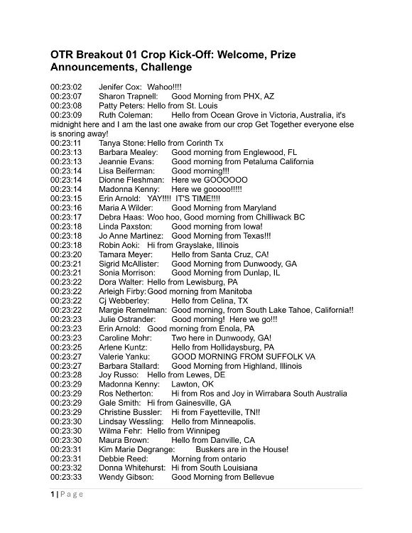 OTR Breakout 01 Crop Kick-Off Welcome, Prize Announcements, Challenge ...