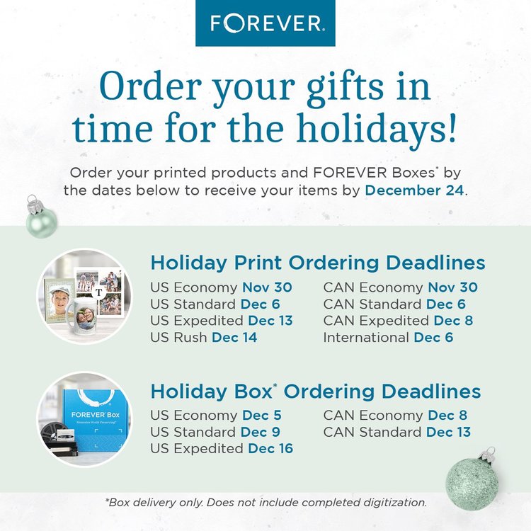 Holiday Ordering Deadlines 2022_Print and Boxes.jpg | Photo by FOREVER ...